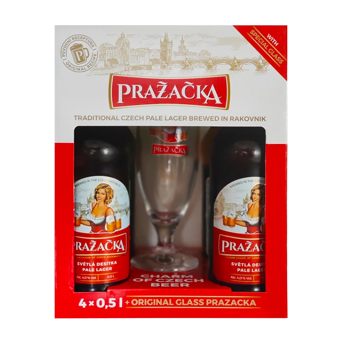 Набор пива Prazacka 0.5л х 4шт + бокал 0.33л купить с доставкой в Киеве ...